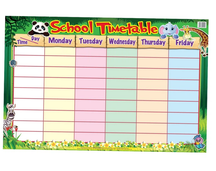 MTM School Time Table Chart – Excellent Stores